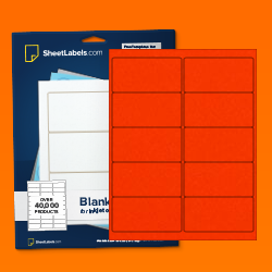 2x4 Fluorescent Red Labels - SL102-FR | SheetLabels.com®
