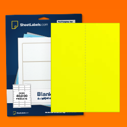 8.5x11 VS Full Sheet Fluorescent Yellow Labels - SL111VS - 1 Vertical ...