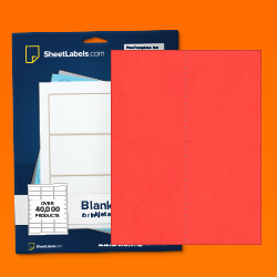 8.5x11 VS Full Sheet Red Labels - SL111VS - 1 Vertical Back Slit-TR