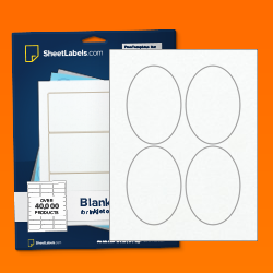 3.125x4.5 Oval Classic Crest Felt White Labels - SL1129-CCF