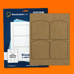 3.75x4 Brown Kraft Labels - SL1246-BK | SheetLabels.com®
