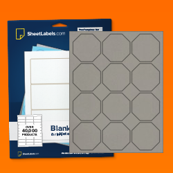 2.5 Octagon Gray Labels - SL126-TGRAY | SheetLabels.com®