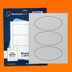 3x6 Oval Silver Matte Polyester Weatherproof Labels - SL1316-PSM