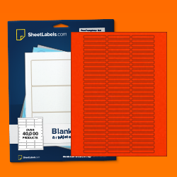 2x0.25 Fluorescent Red Labels - SL820-FR